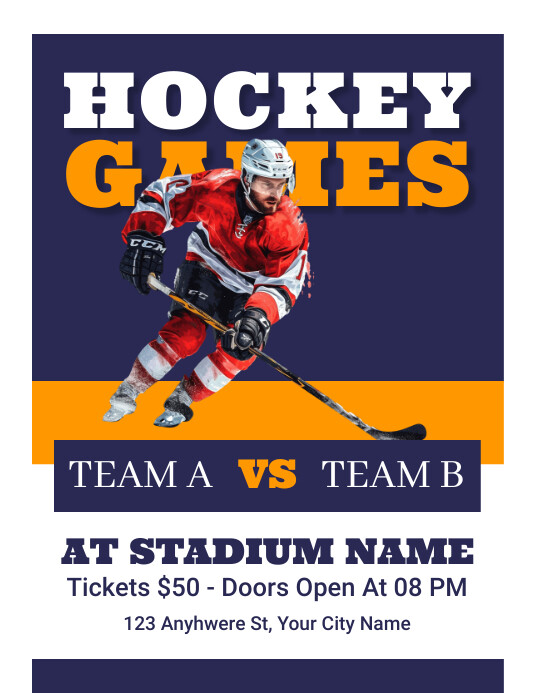 Plantilla de Purple Professional Hockey Games Flyer (us Le | PosterMyWall