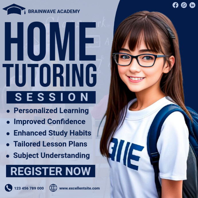 Purple Professional Home Tutoring Instagram Post Template | PosterMyWall