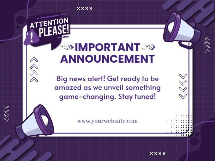 Purple Professional Important Announcement Presentation Template ...