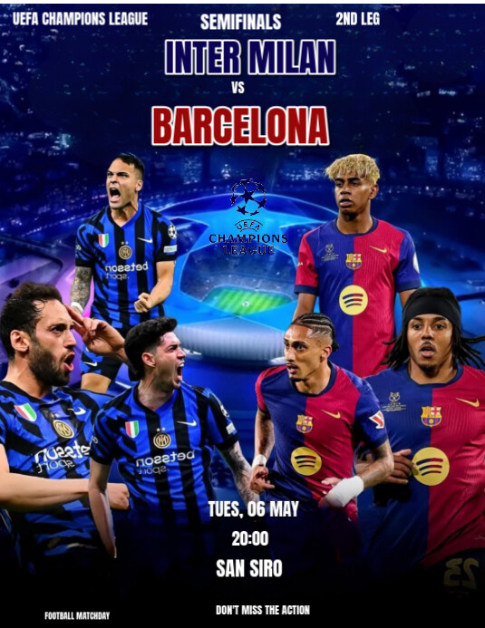 Copy of Purple Professional Inter Milan Vs Barcelona Ucl Semifinals 2nd ...