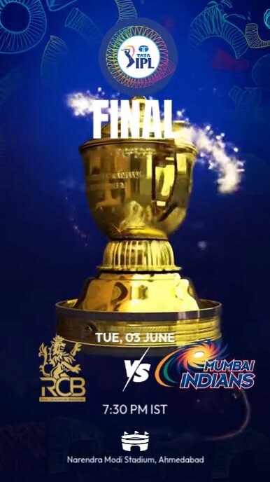 Purple Professional Ipl Final Match Day Instagram Reel Template ...