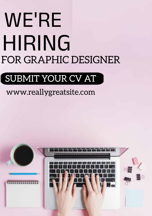 Purple Professional Job Hiring A4 Template | PosterMyWall