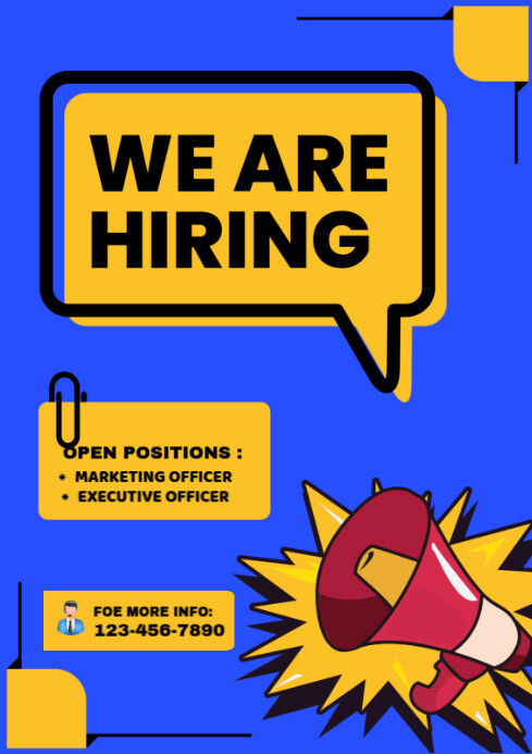 Purple Professional Job Hiring Post A4 Template | PosterMyWall