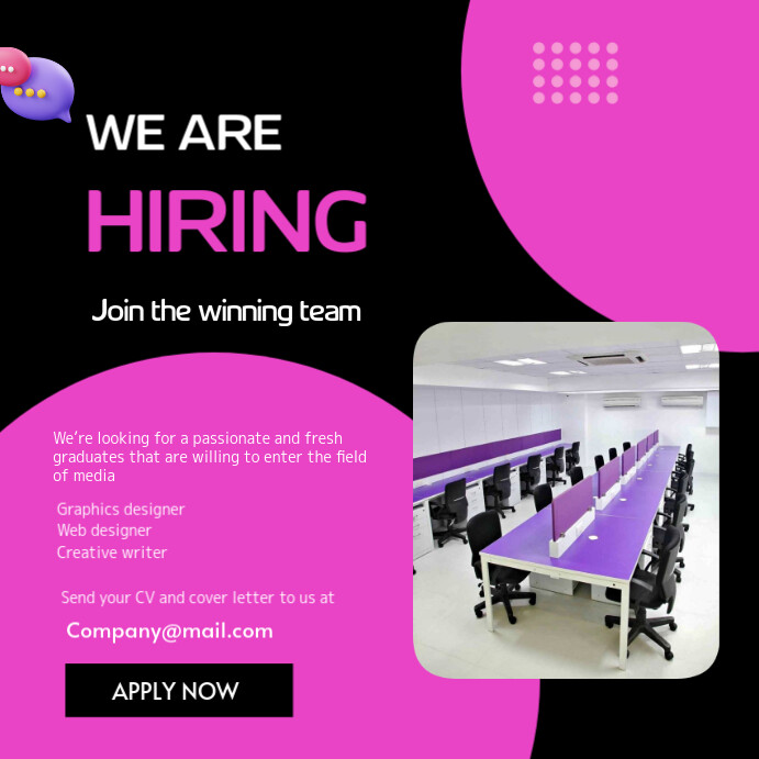 Purple Professional Job Poster Instagram Post Template | PosterMyWall