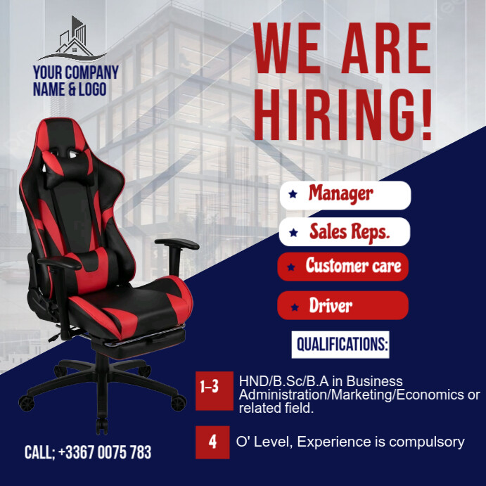 Purple Professional Job Vacancy Flyer Template Instagram Post ...