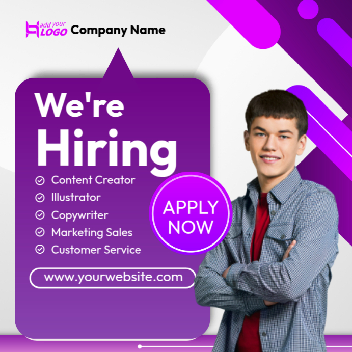 Copy of Purple Professional Job Vacancy Instagram Post | PosterMyWall