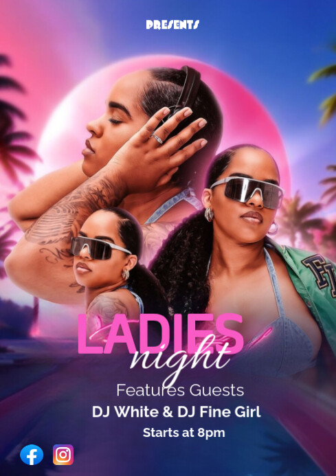 Plantilla de Purple Professional Ladies Night Party A4 | PosterMyWall