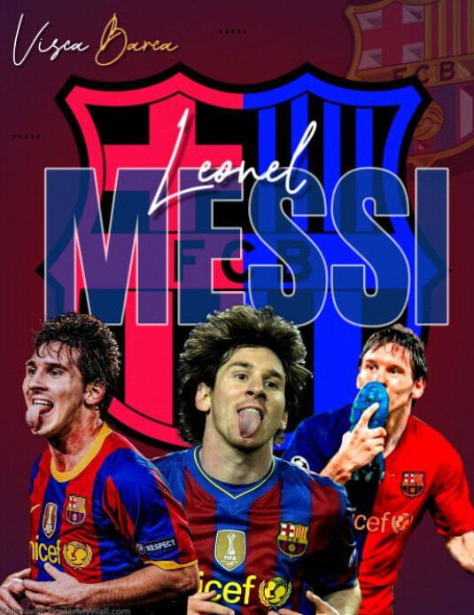 Plantilla de Purple Professional Lionel Messi The Goat Flyer (us Letter ...
