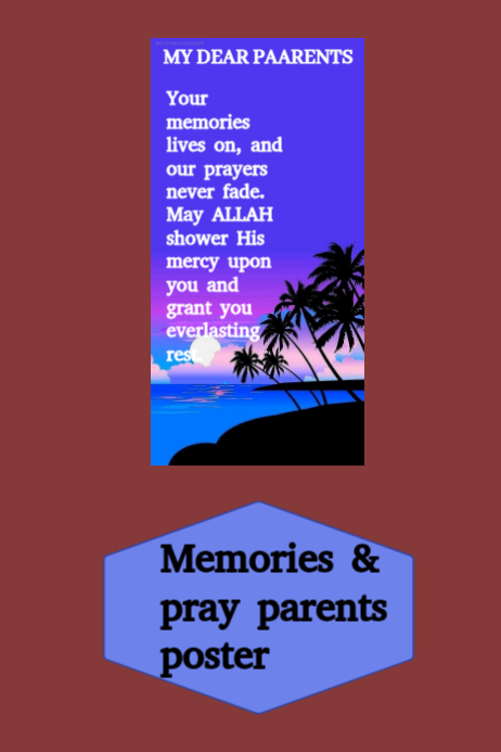 Purple Professional Memories Of Parents And Pray Poster Poster Template ...