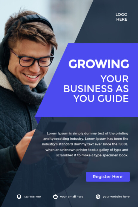 Purple Professional Modern Business Growth Poster Poster Template ...