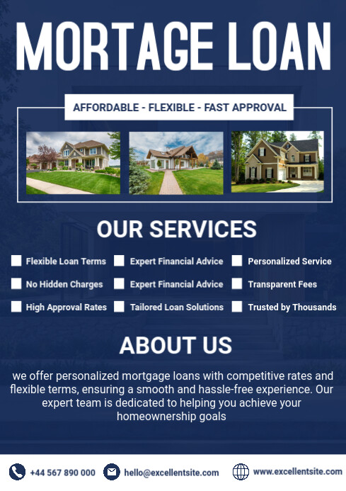 Purple Professional Mortage Loan A4 Template | PosterMyWall