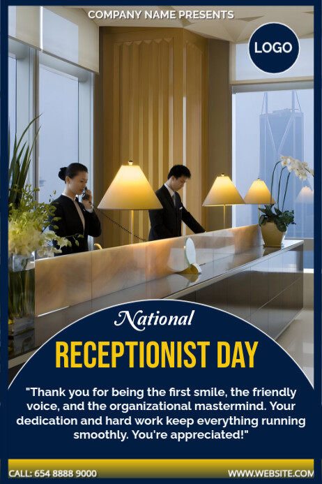 Copy of Purple Professional National Receptionist Day Poster | PosterMyWall