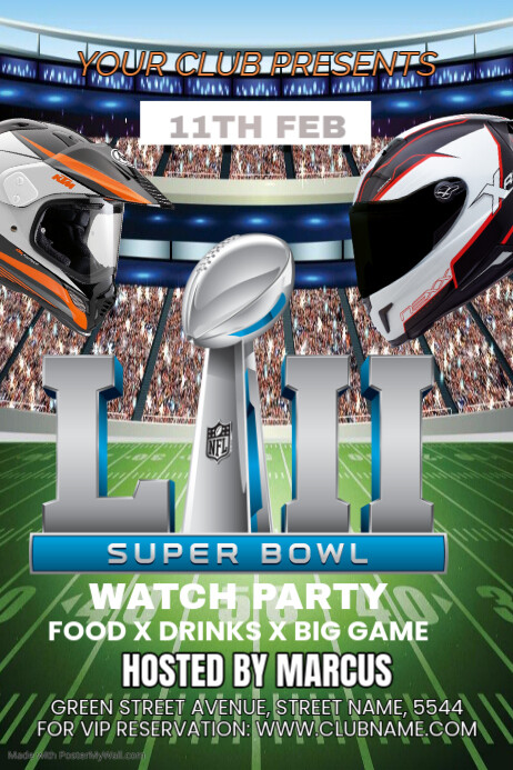 Purple Professional Nfl Playoffs, Super Bowl Flyer Poster Template | PosterMyWall