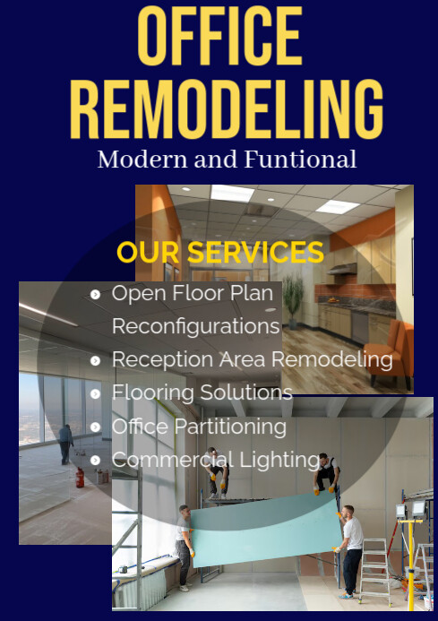 Purple Professional Office Remodeling A4 Templat | PosterMyWall