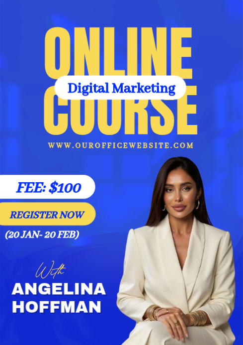 Purple Professional Online Course Flyer A4 Template | PosterMyWall