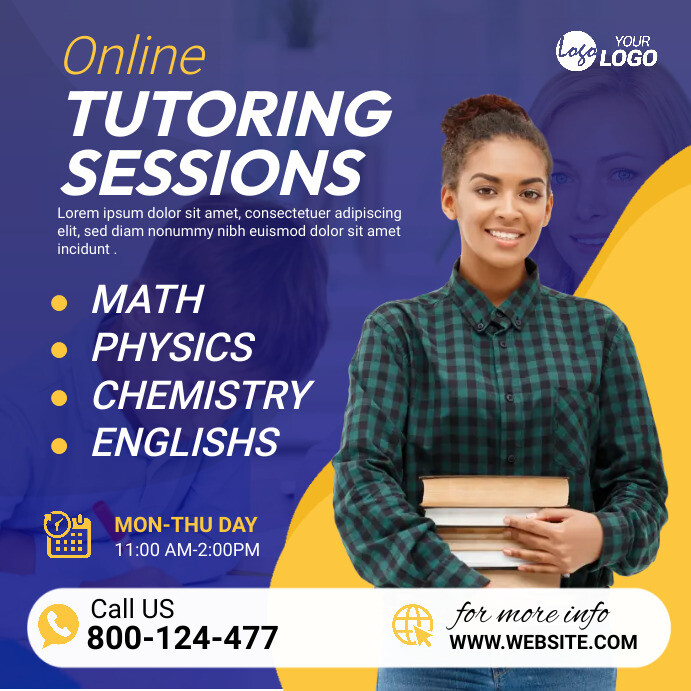 Copy of Purple Professional Online Tutor Service Ad T | PosterMyWall