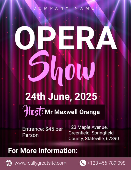 Copy of Purple Professional Opera Show Flyer (us Lett | PosterMyWall