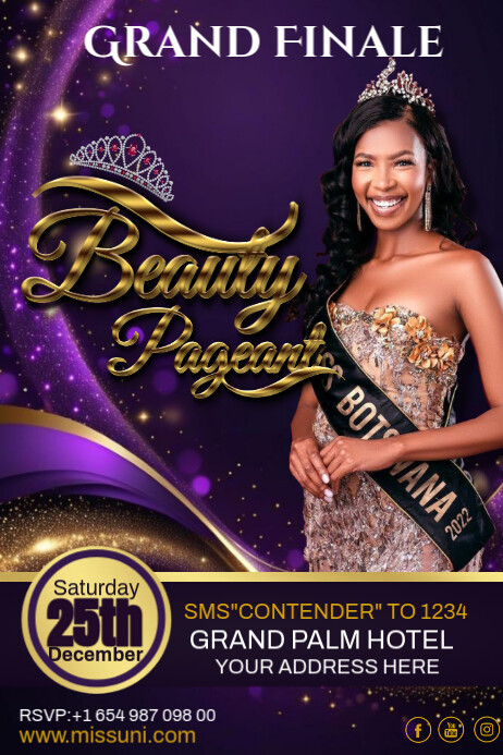 Copy of Purple Professional Pageant Poster | PosterMyWall