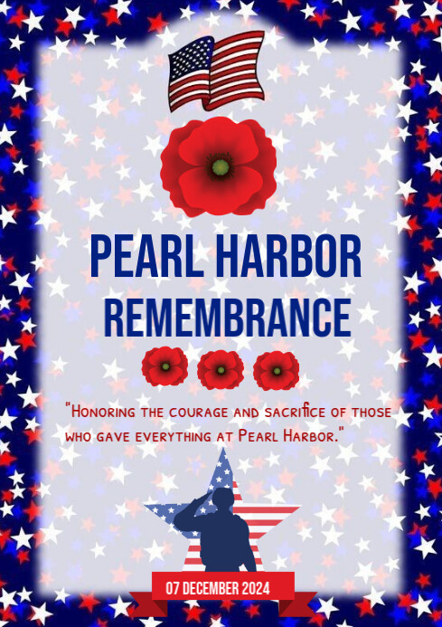 Purple Professional Pearl Harbor Remembrance A4 Template | PosterMyWall