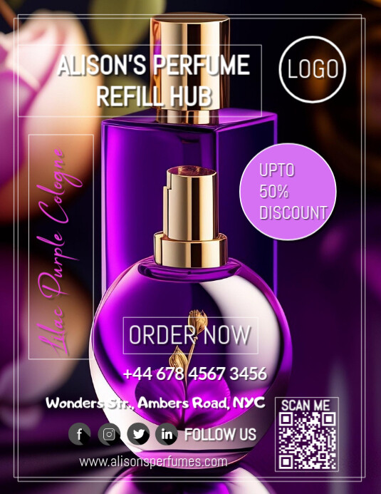 Copy of Purple Professional Perfume Template Flyer (us Letter ...