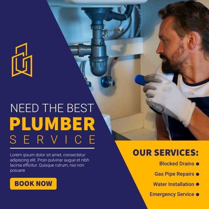 Purple Professional Plumbing Instagram Post Template | PosterMyWall