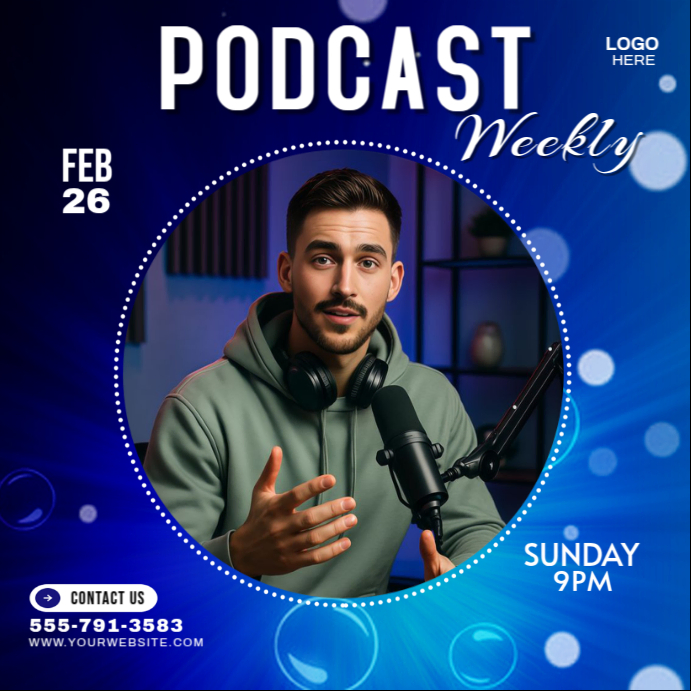 Plantilla de Purple Professional Podcast Weekly Instagram Post ...