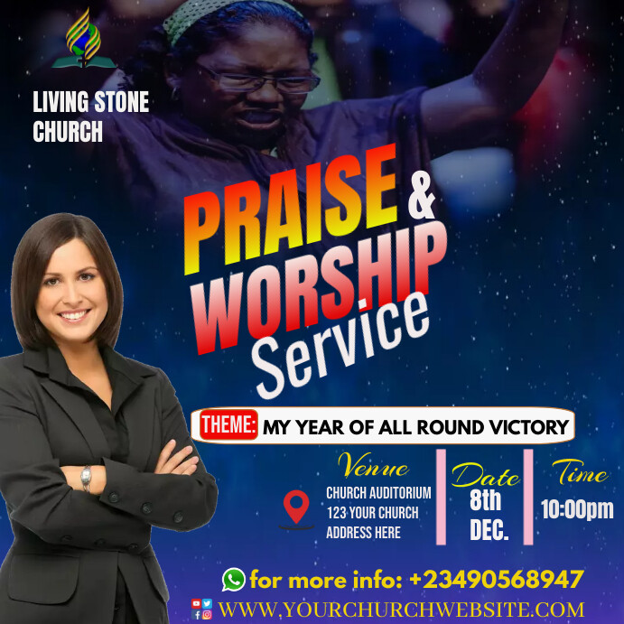 Modèle Purple Professional Praise And Worship Instag | PosterMyWall