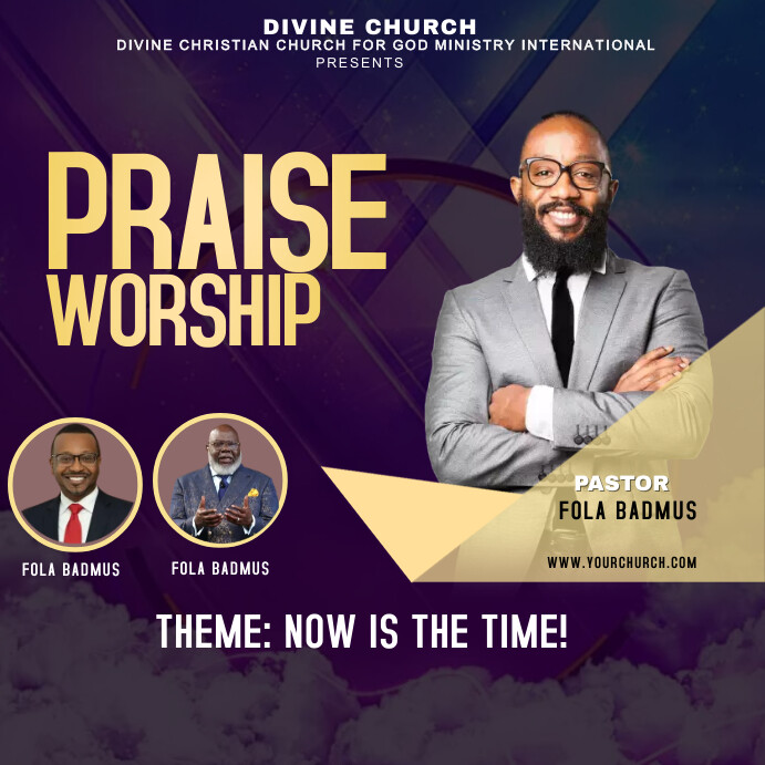 Plantilla de Purple Professional Praise Worship Design Fly | PosterMyWall