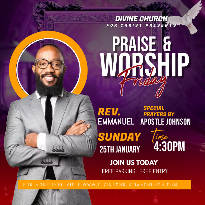 Modèle Purple Professional Praise Worship Design Fly | PosterMyWall