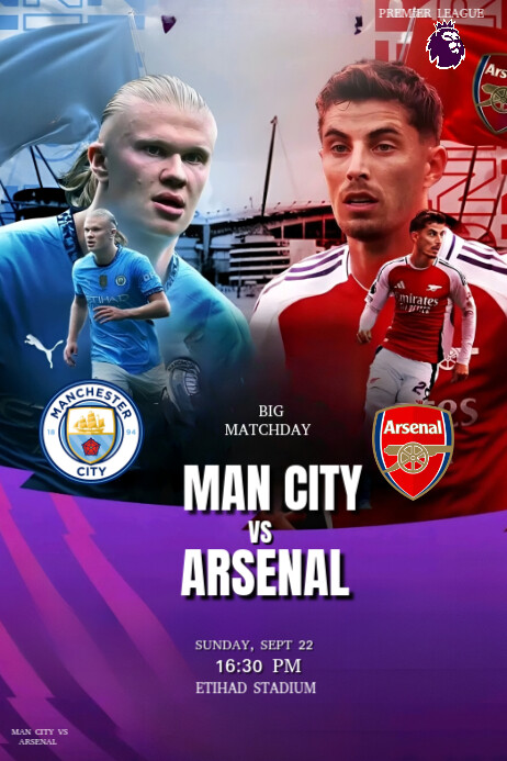 Purple Professional Premier League Matchday M Template | PosterMyWall