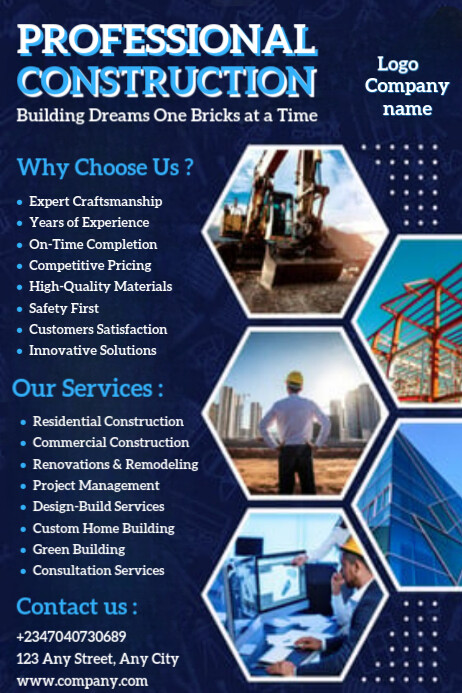 Purple Professional Professional Construction Poster Template ...