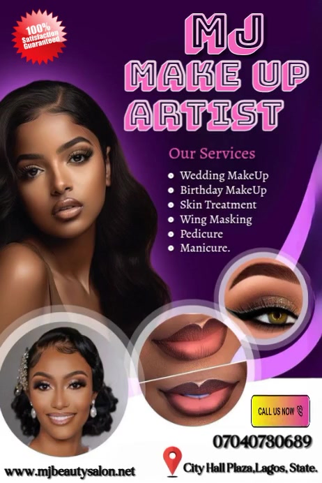 Purple Professional Professional Makeup Artist Poster Poster Template ...