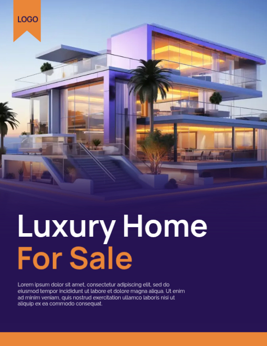 Purple Professional Real Estate Flyer (us Letter) Template | PosterMyWall
