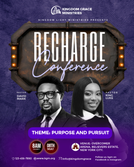 Purple Professional Religious Conference Instagram Portrait Template ...