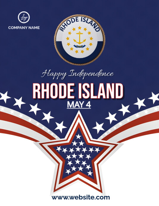 Purple Professional Rhode Island Independence Day Flyer (us Letter ...