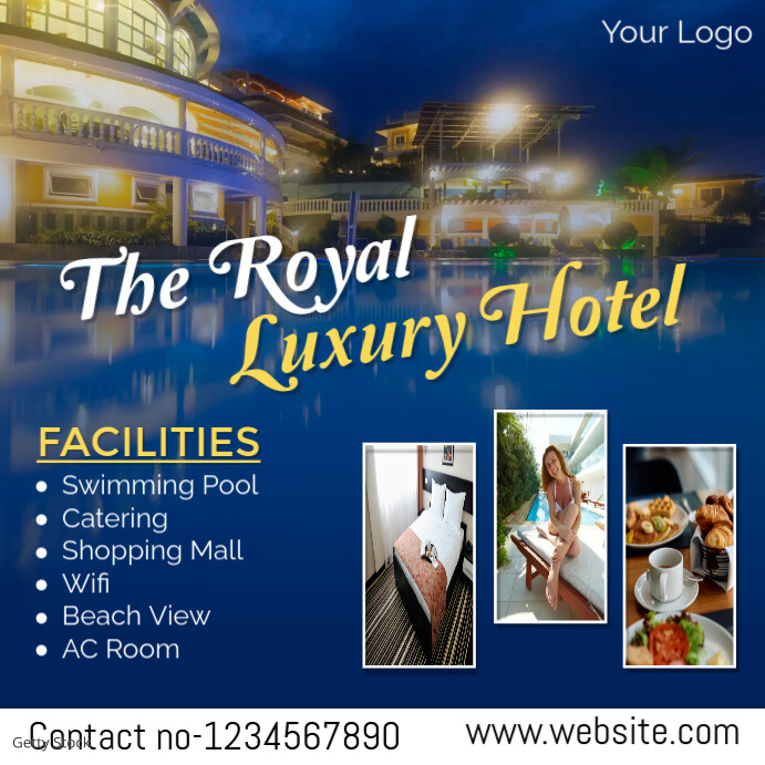 Purple Professional Royal Luxury Hotel Instagram Post Template ...