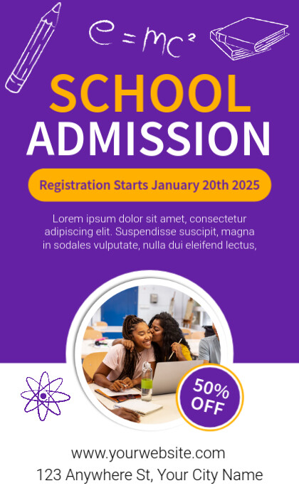 Purple Professional School Admission Us Legal Template | PosterMyWall