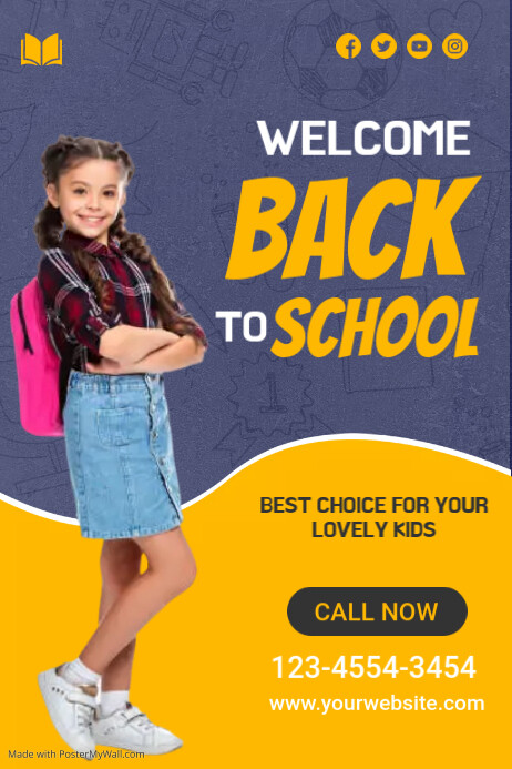 Purple Professional School Poster Template | PosterMyWall