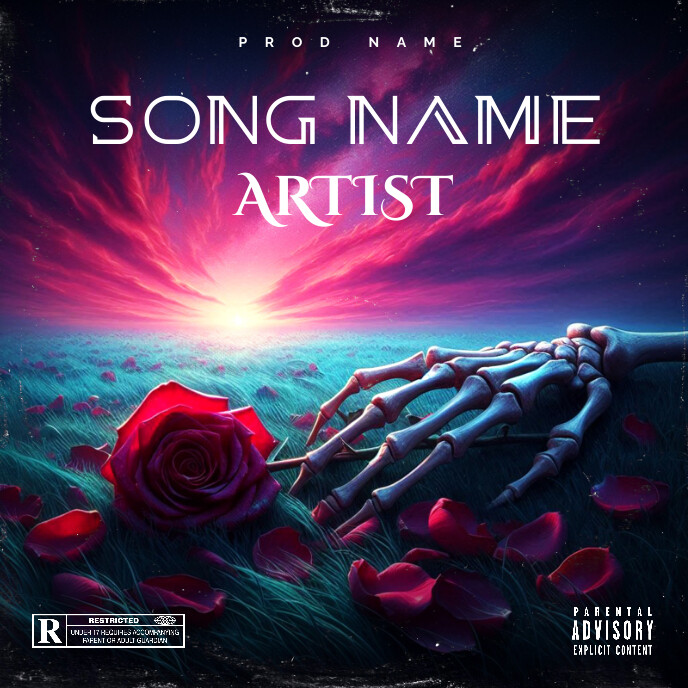 Modèle Purple Professional Skeleton Hand Album Cover | PosterMyWall