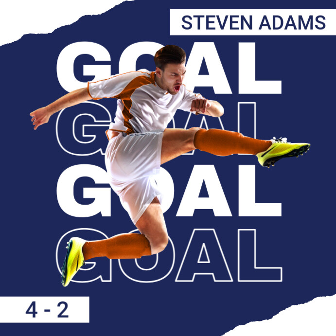Copy of Purple Professional Soccer Goal Instagram Post | PosterMyWall