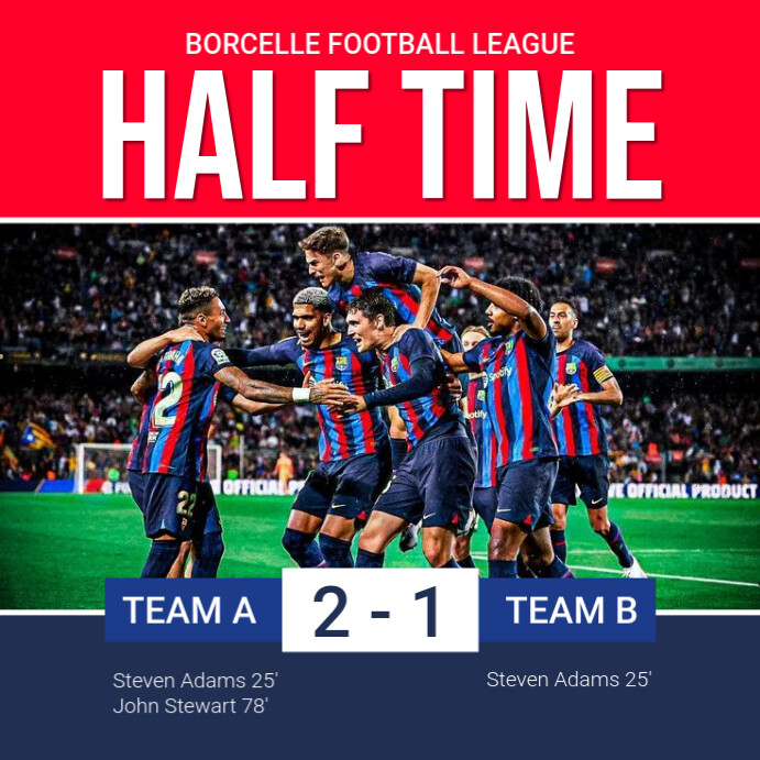 Copy of Purple Professional Soccer Half Time Instagram Post | PosterMyWall