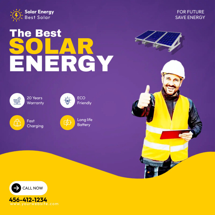 Copy of Purple Professional Solar Ads Energy Instagra | PosterMyWall