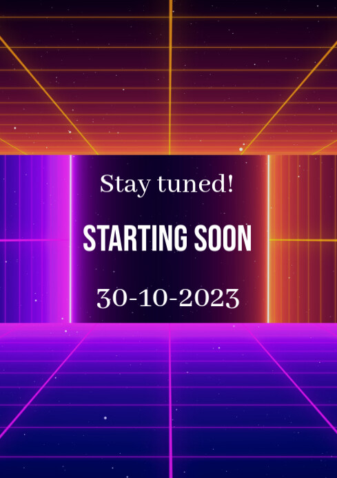 Purple Professional Stay Connected Launching Soon Announcement A4 ...