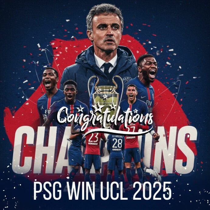 Purple Professional Uefa Champions League 2025 Winner Instagram Post ...