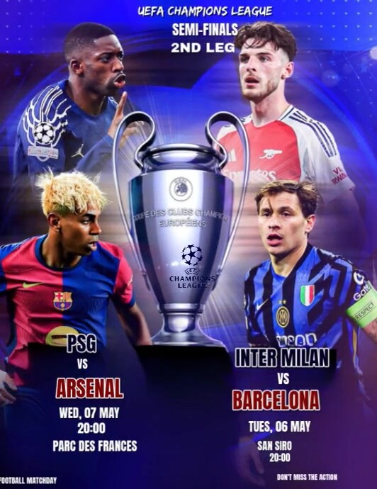 Copy of Purple Professional Uefa Champions League Semifinals Templates ...