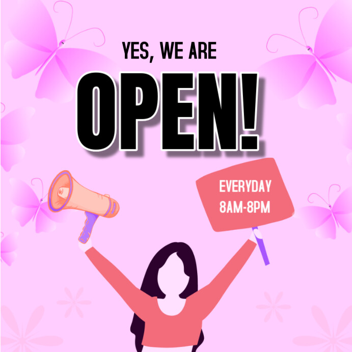 Purple Professional We Are Open Instagram Post Template | PosterMyWall