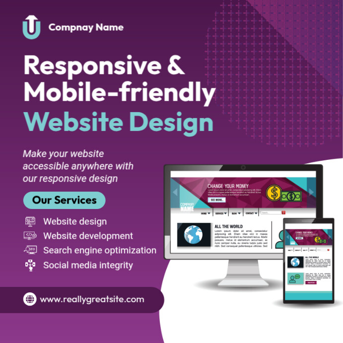 Purple Professional We Build Website Instagram Post Template | PosterMyWall