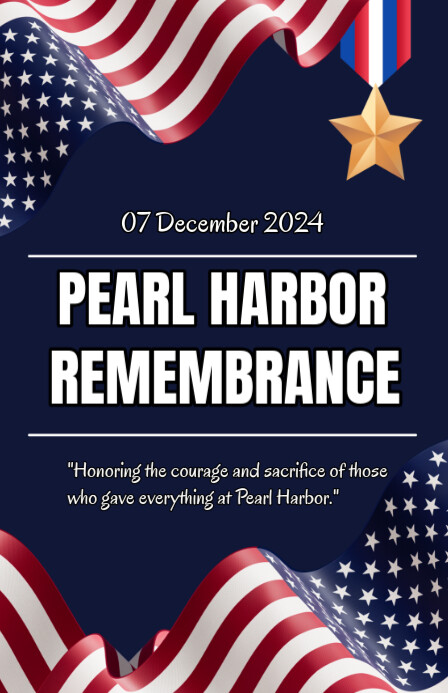 Purple Professional White Pearl Harbor Remembrance Tabloid Template ...