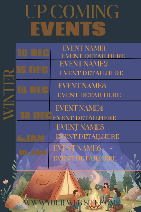 Plantilla de Purple Professional Winter Up Coming Event Poster ...