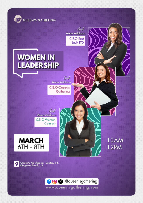 Copy of Purple Professional Women's Day Conference A3 | PosterMyWall